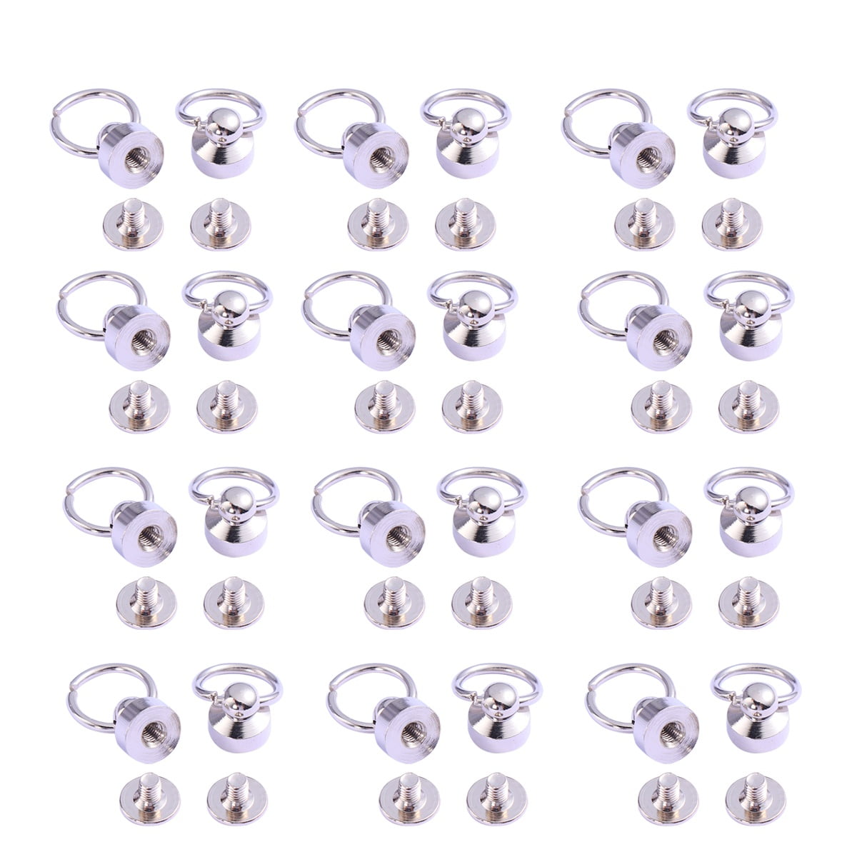 unbranded 30 Pcs Screw Rivets D Ring Leather Fittings Rotate Studs Belt ...