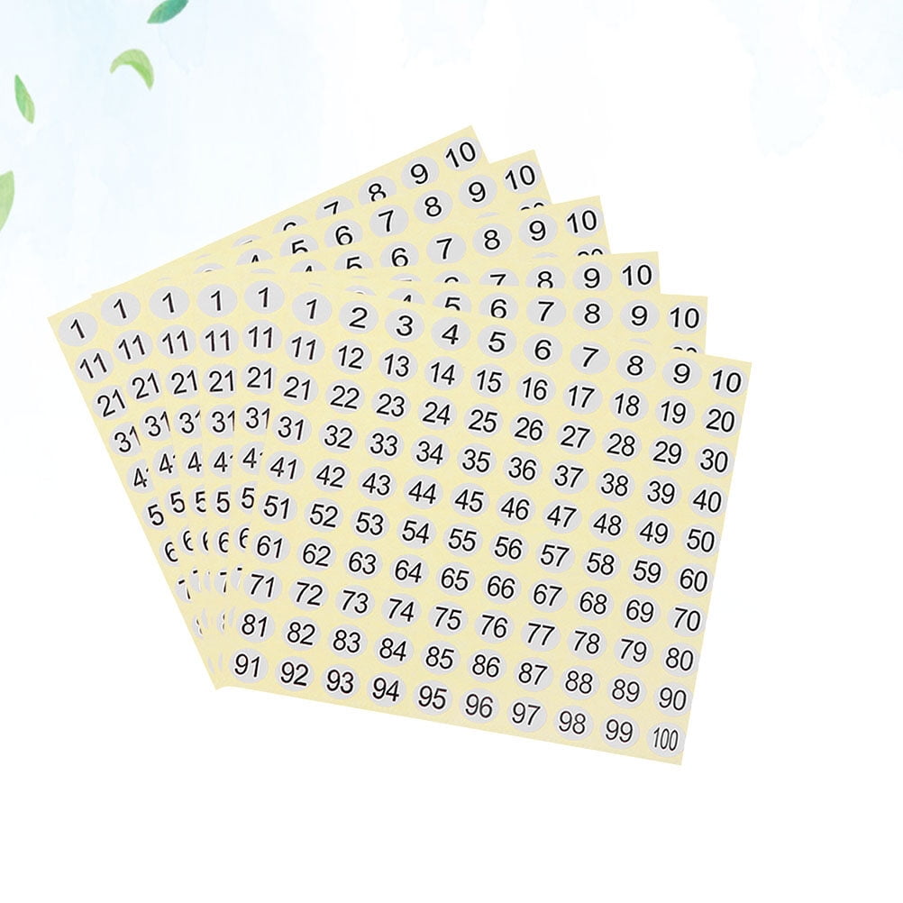 unbranded 30 Sheets Number Stickers Educational Math Label Mini for ...