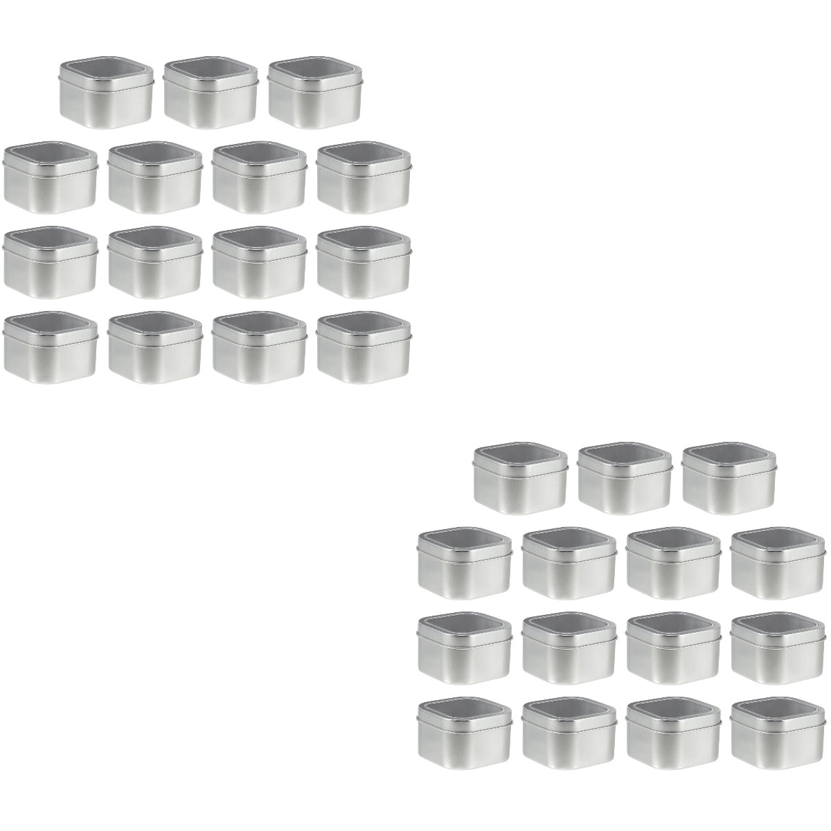 unbranded 30 pcs Metal Storage Tin Container Square Tins Boxes with ...