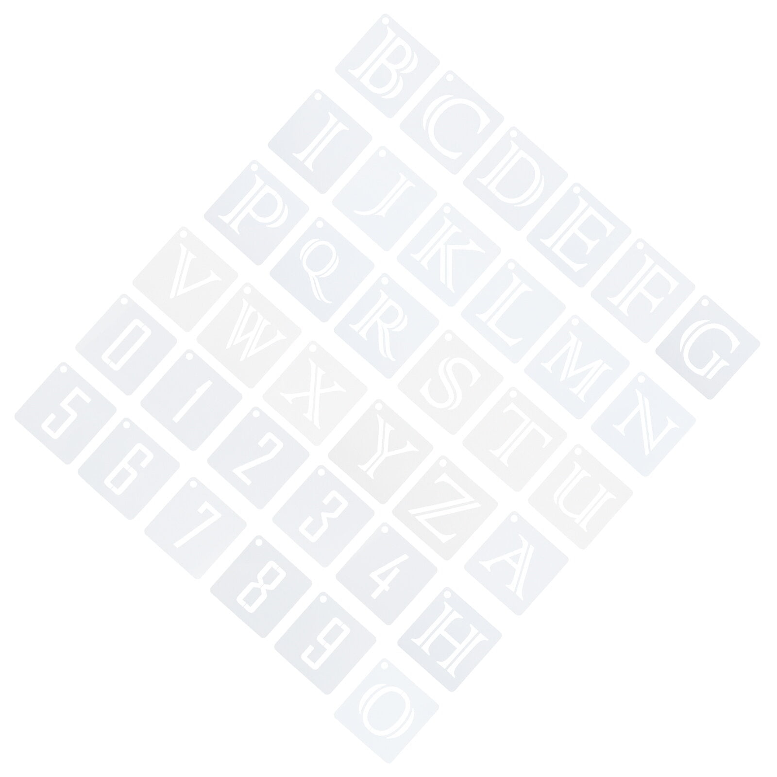 unbranded 36 Pcs Number Templates Hollow Digital Alphanumeric DIY ...