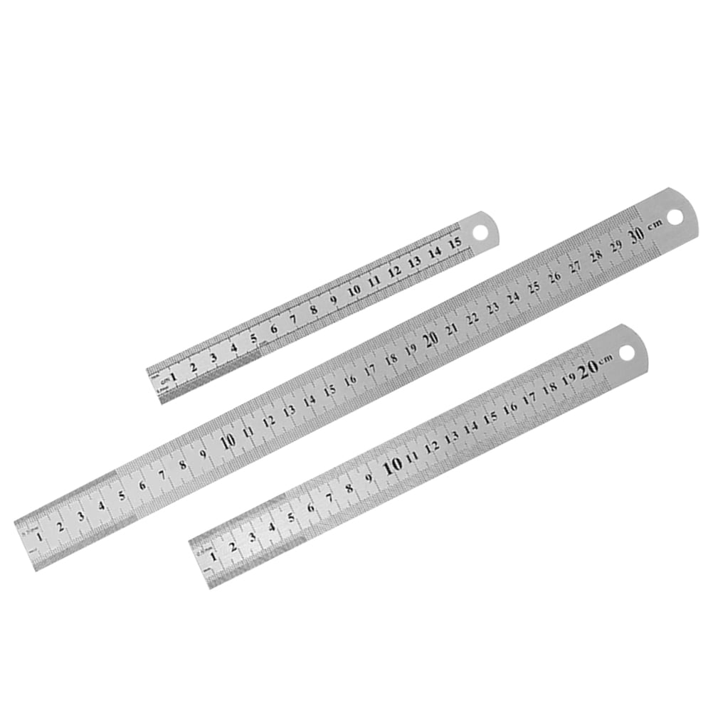 unbranded 3Pcs Dual Side Scale Rulers Multi-function Metal Rulers ...