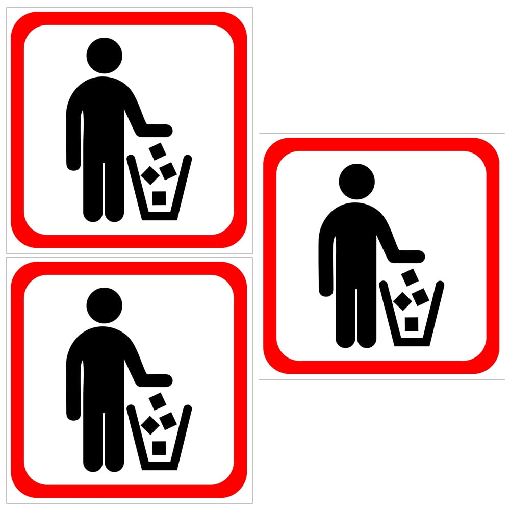 unbranded 3Pcs Trash Bin Sticker Self-adhesive Trash Waste Bin Decal ...