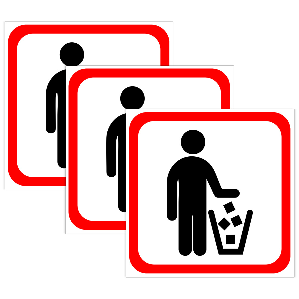 unbranded 3Pcs Yard Waste Sticker Trash Can Sign Sticker Trash Can ...