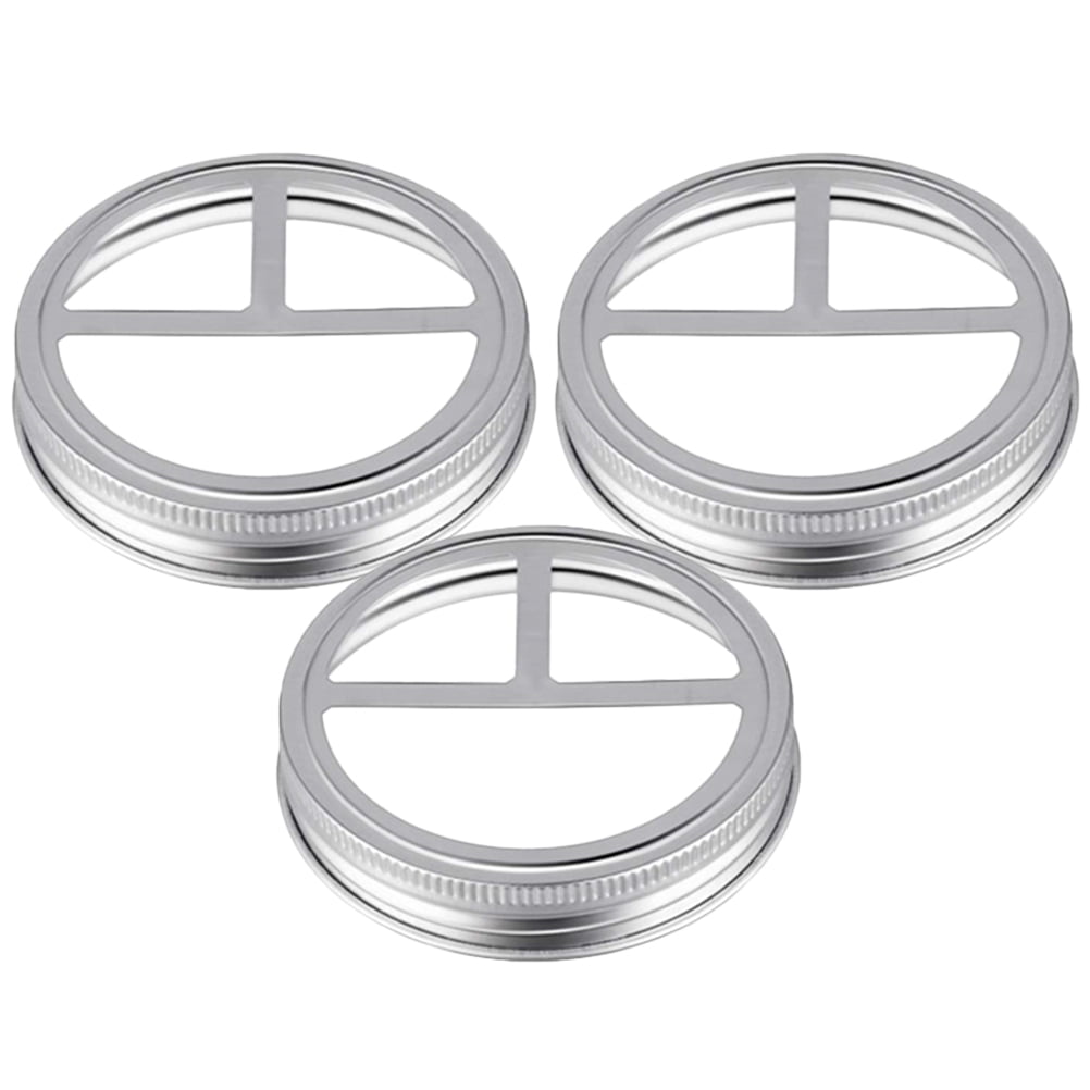 Milisten 3Pcs Wide Jar Lid Bands Stainless Steel Split Type Cover for ...