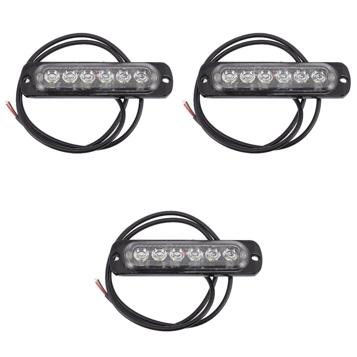 unbranded 3pcs Car LED Strobe Light Warning Light Replacement 6-led Van ...