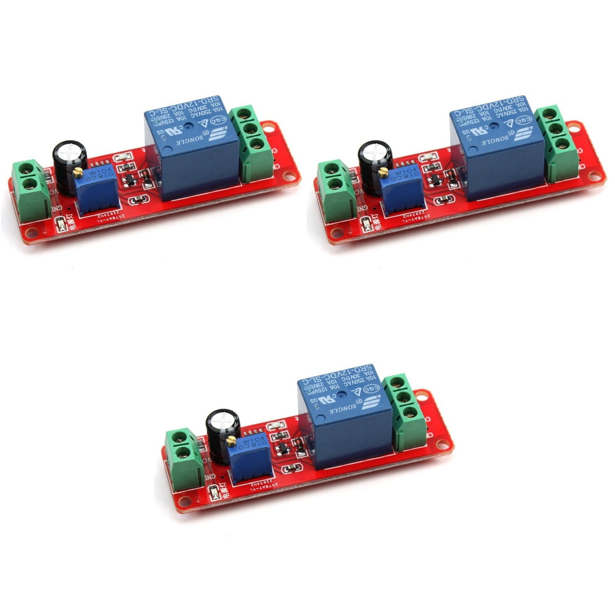 unbranded 3pcs DC 12V NE555 Delay Timer Relay Monostable Timer ...