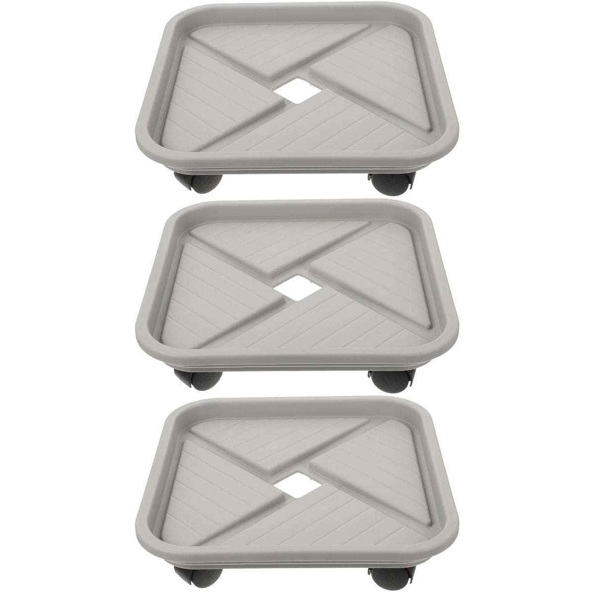 unbranded 3pcs Garden Rolling Planter Trolley Plastic Planter Roller ...