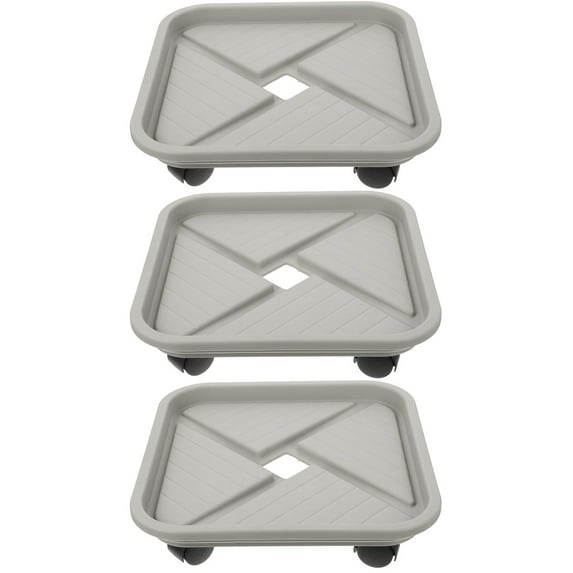 unbranded 3pcs Garden Rolling Planter Trolley Plastic Planter Roller ...