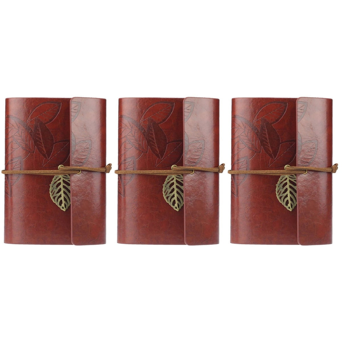 unbranded 3pcs Vintage Style Leaf Leaves Pattern PU Cover Loose-leaf ...