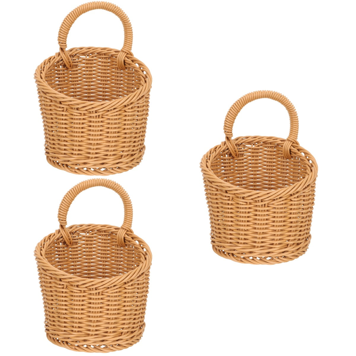 unbranded 3pcs Wall Woven Basket Woven Hanging Basket Farmhouse Hanging ...