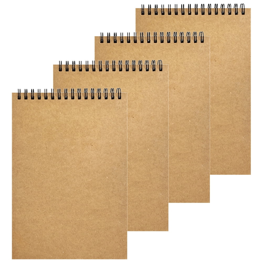 unbranded 4 Pcs A5 Flip-up Cowhide Coil Notebook Spiral Notepad (4pcs ...