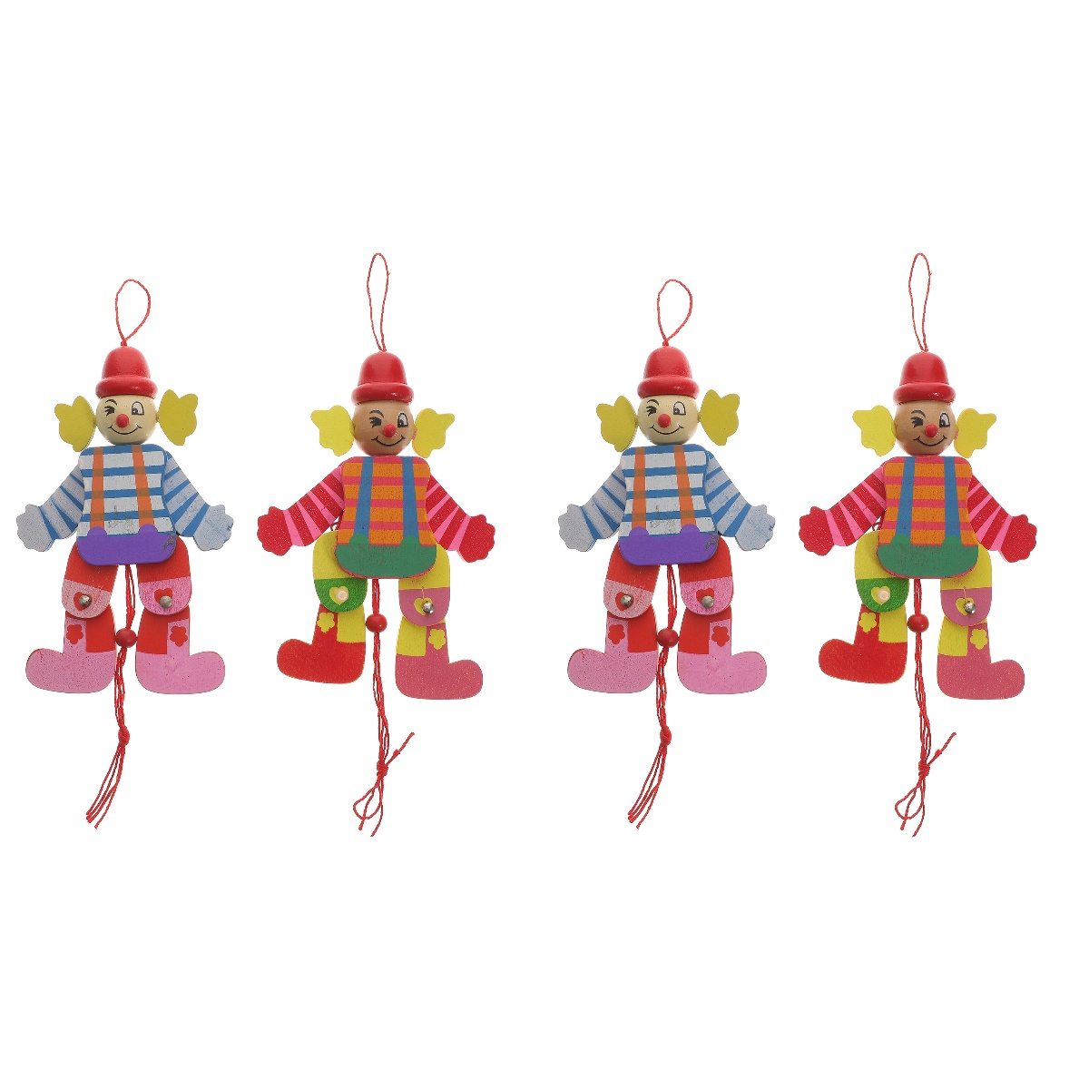 unbranded 4 Pcs Clown Marionette Puppet String Wood Clown String ...