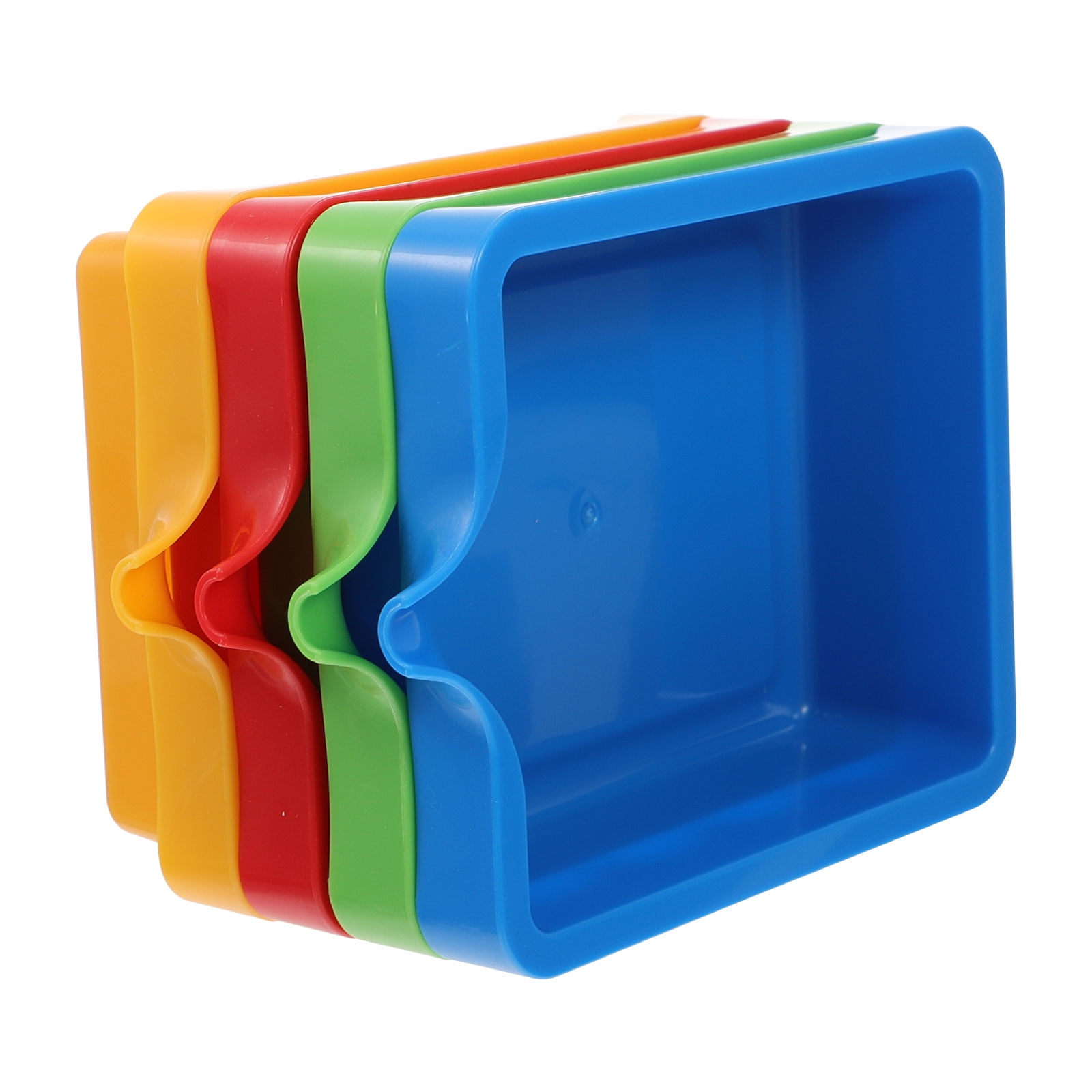 unbranded 4 Pcs Color Mixing Case Plastic Tins Baby Toy Basket Child ...