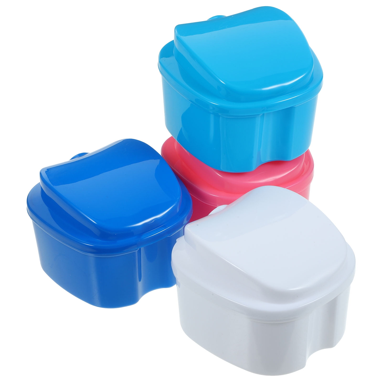 unbranded 4 Pcs Dispenser Denture Box with Filter Layer Travel Retainer ...