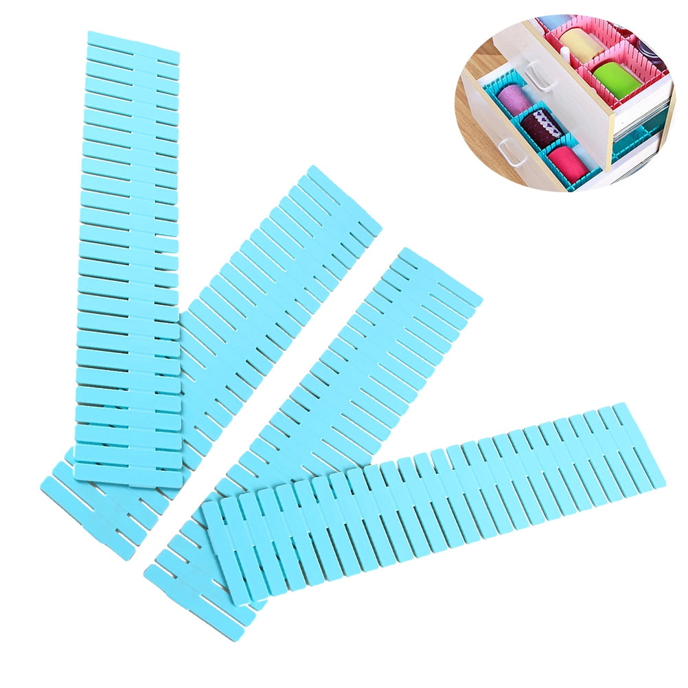 unbranded 4 Pcs Drawer Grid Divider Storage Dividers for Drawers Blue ...