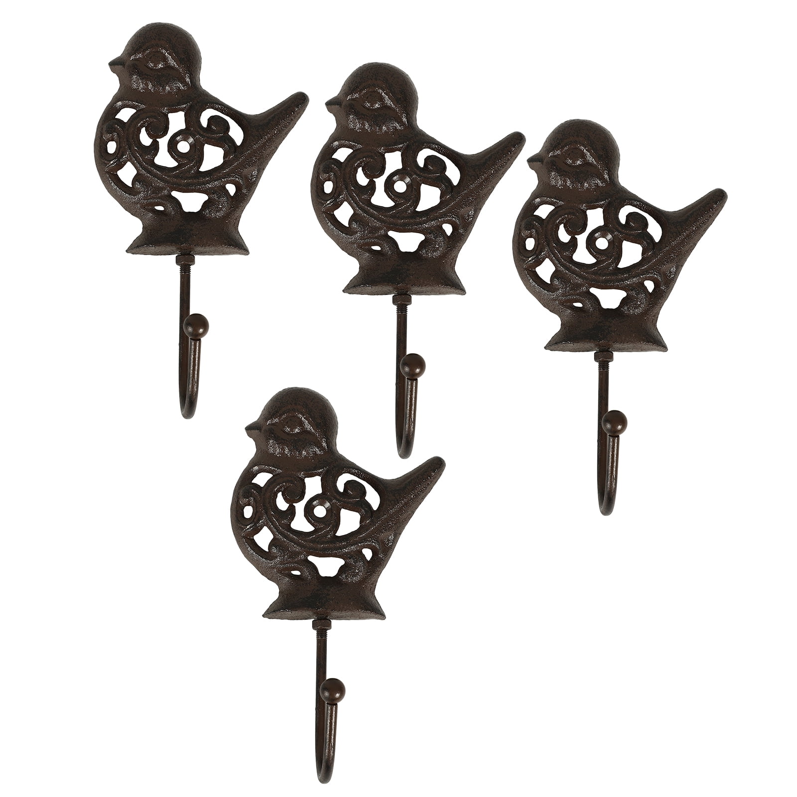 unbranded 4 Pcs Feeder Key Hooks Wall Mounted Cast Iron Bird - Walmart.com