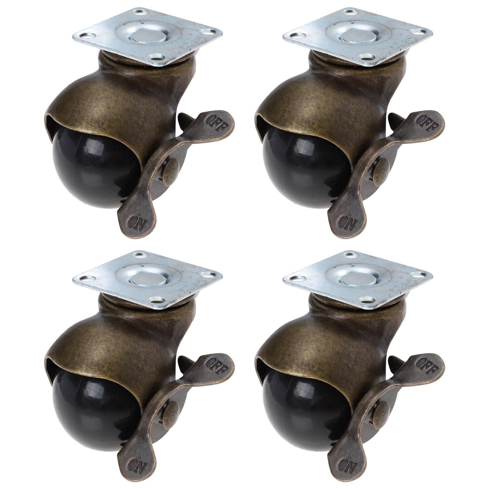 unbranded 4 Pcs Cabinet Wheels with Brake Ball Castors Moving Pedestal ...