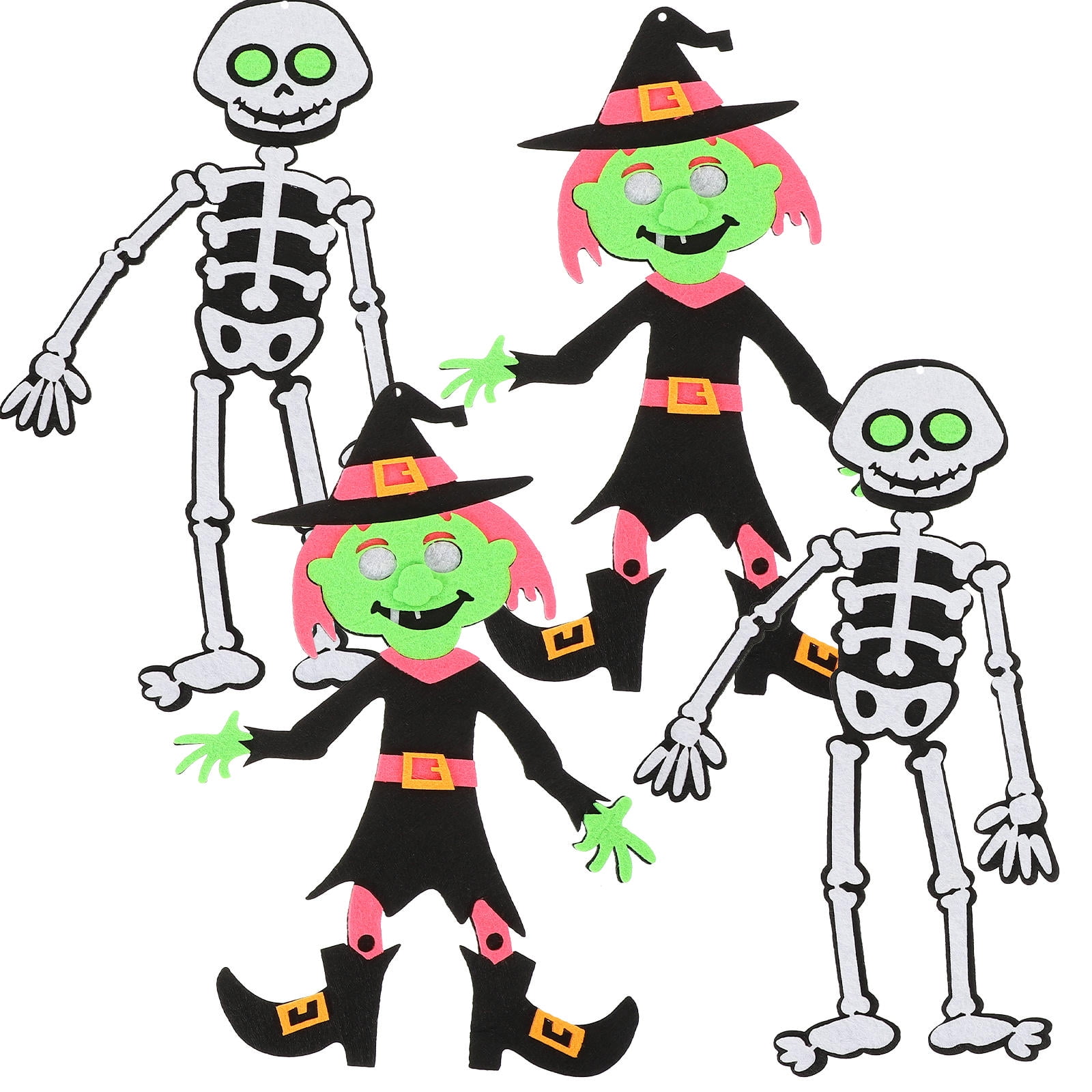 FONDOTIN Window Decorations Witch Skeleton Decorative 4Pcs 9.82X6.88X0 ...