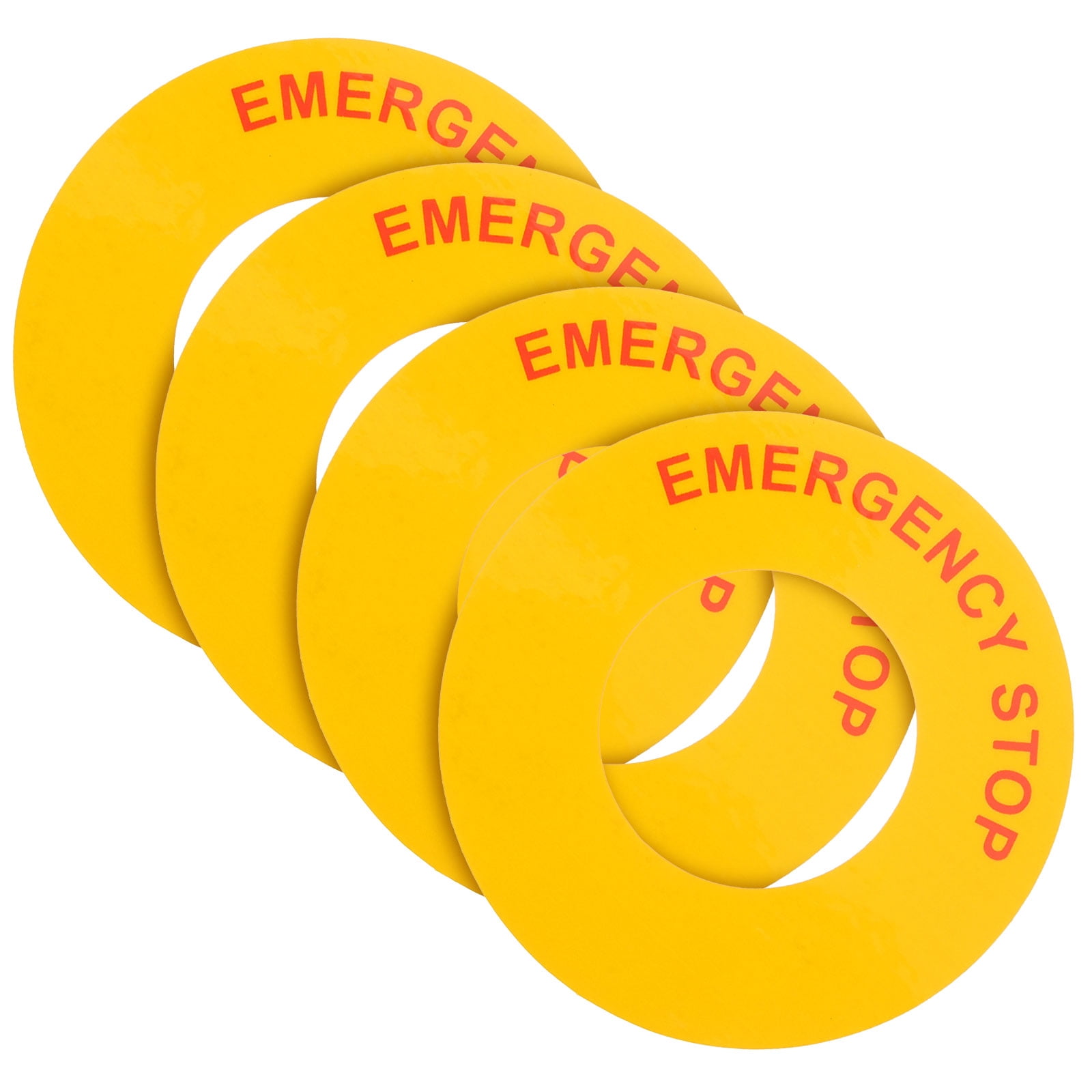 unbranded 4 Pcs Industrial Equipment Label Emergency Stop Sign Yellow ...
