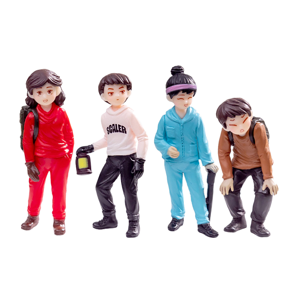 unbranded 4 Pcs Micro Landscape Character Figurines Boy Doll Office ...