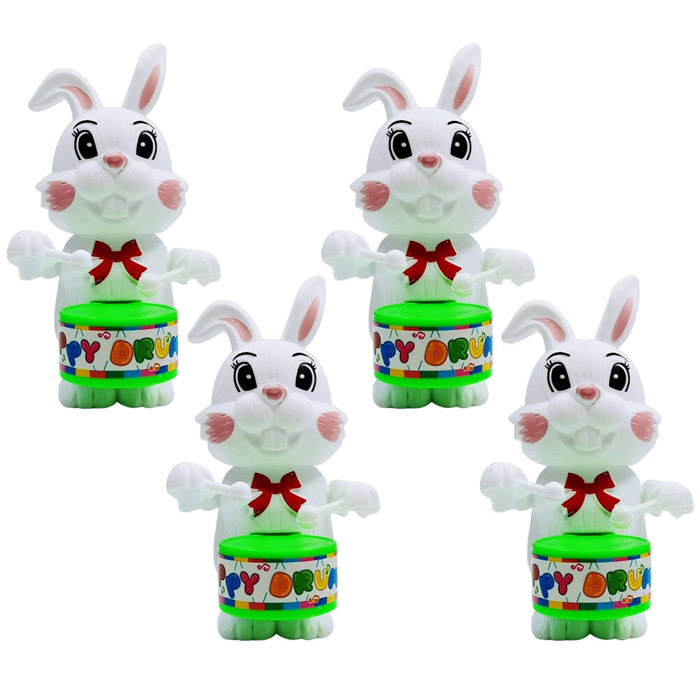 unbranded 4 Pcs Wind up Bunny with Drum Windup Drumming Bunny Cute ...