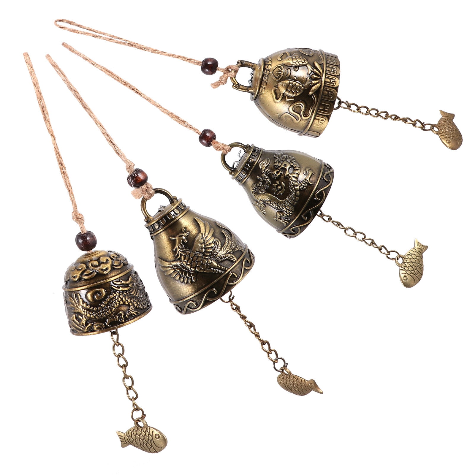 unbranded 4 Pcs Windmill Moon Solar Light Chime Pendant Chinese Easy to ...