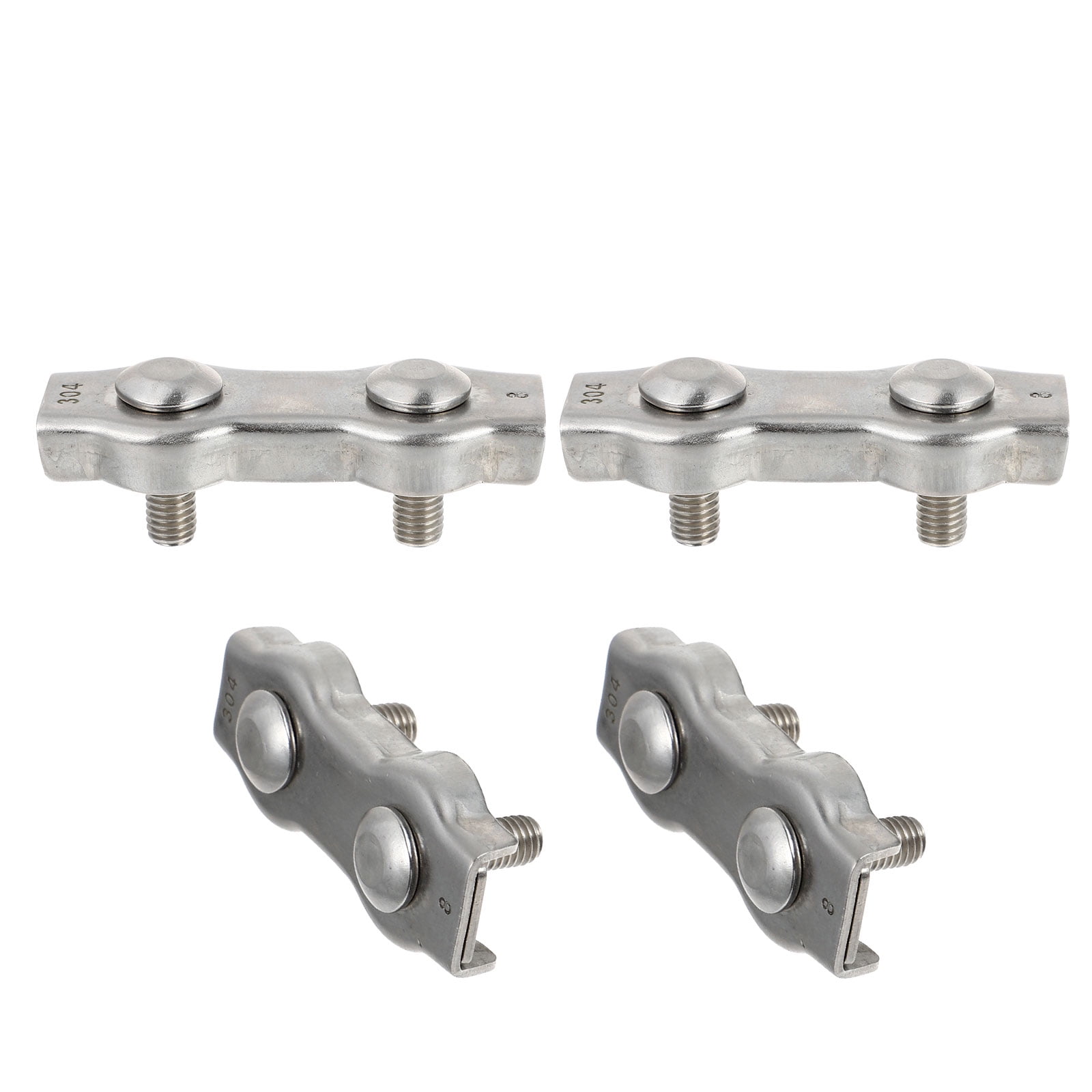 unbranded 4 Pcs Wire Rope Double Clamp Steel Fastener Flat Clips ...