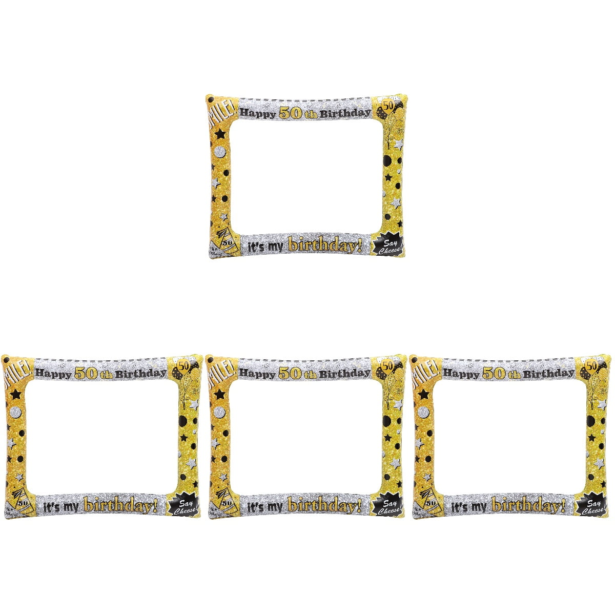 unbranded 4 Pieces Birthday Inflatable Photo Frame Booth 50th for Pool ...