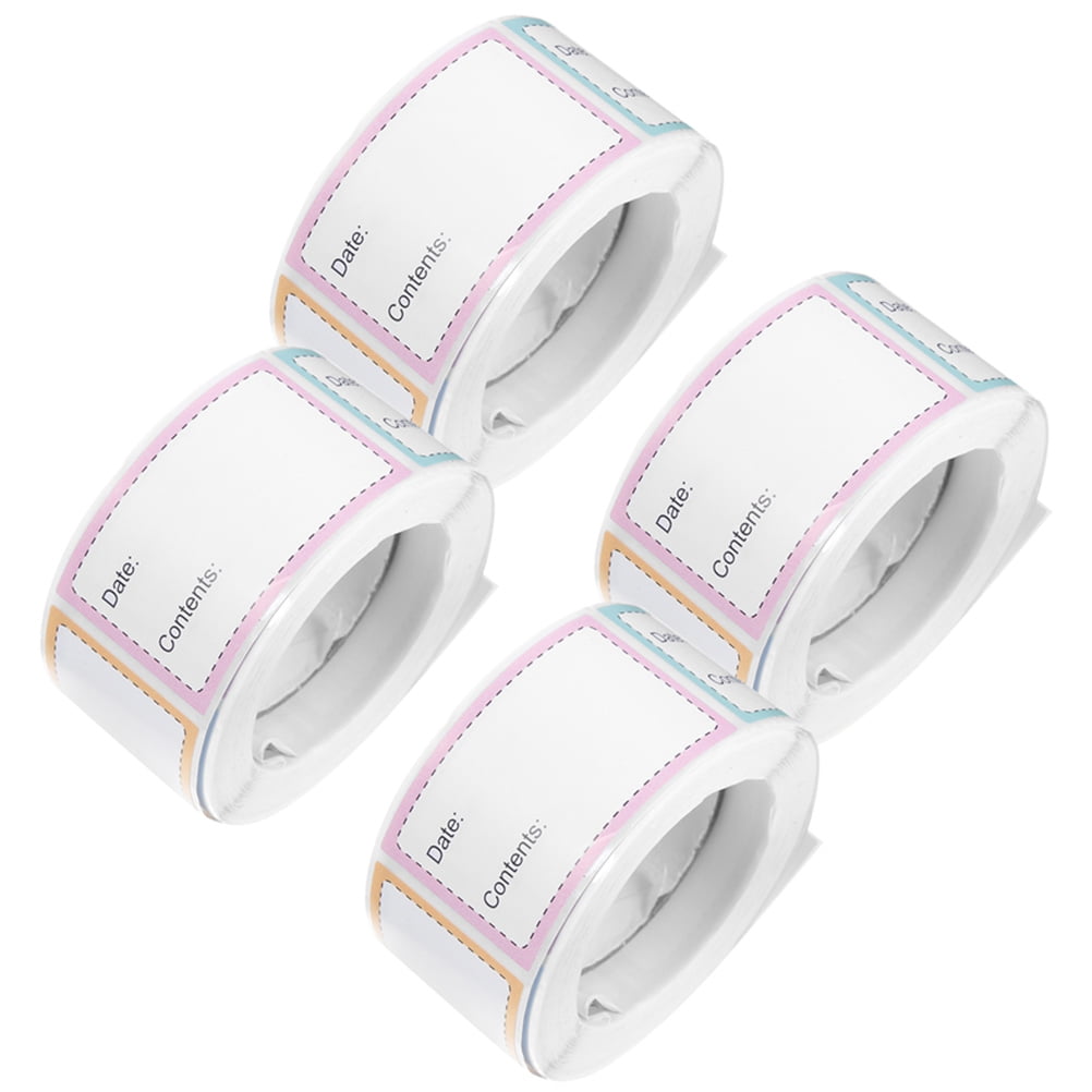 unbranded 4 Rolls Airtight File Identification Stickers Removable Food ...