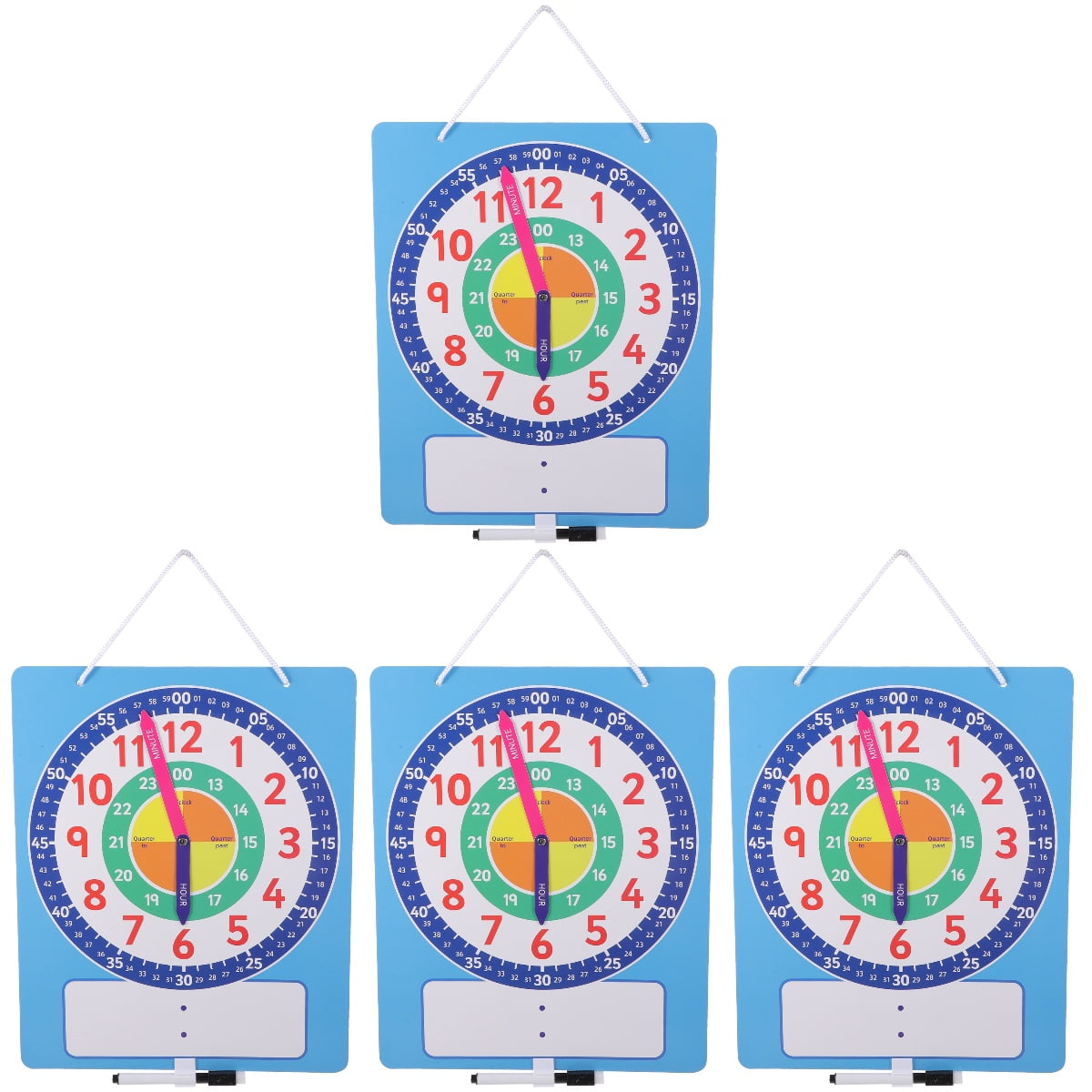 unbranded 4 Sets Telling Time Teaching Clock Board Clock Leaning Set ...