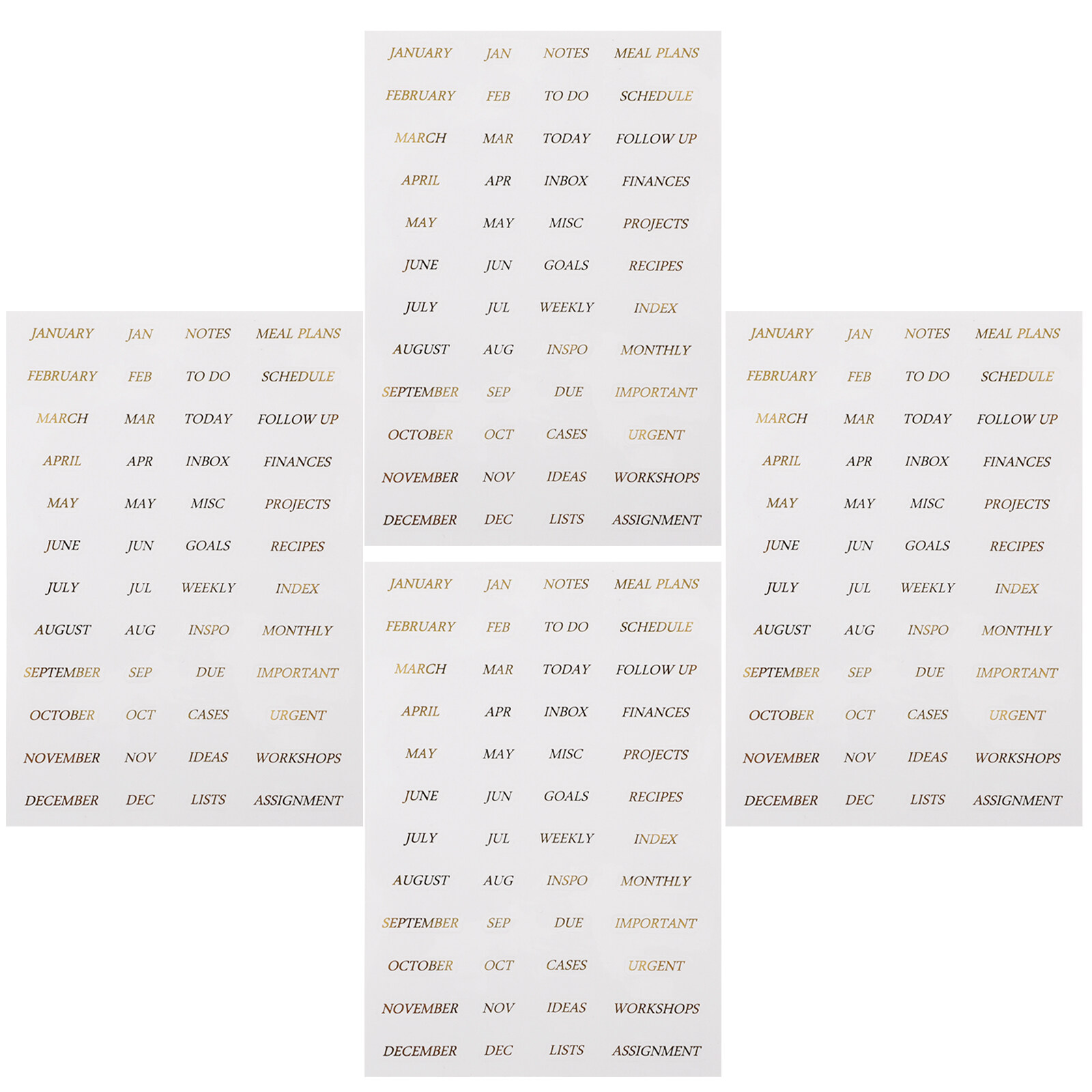 OFFIGAM PVC Golden Stickers with Creative English Phrases for ...