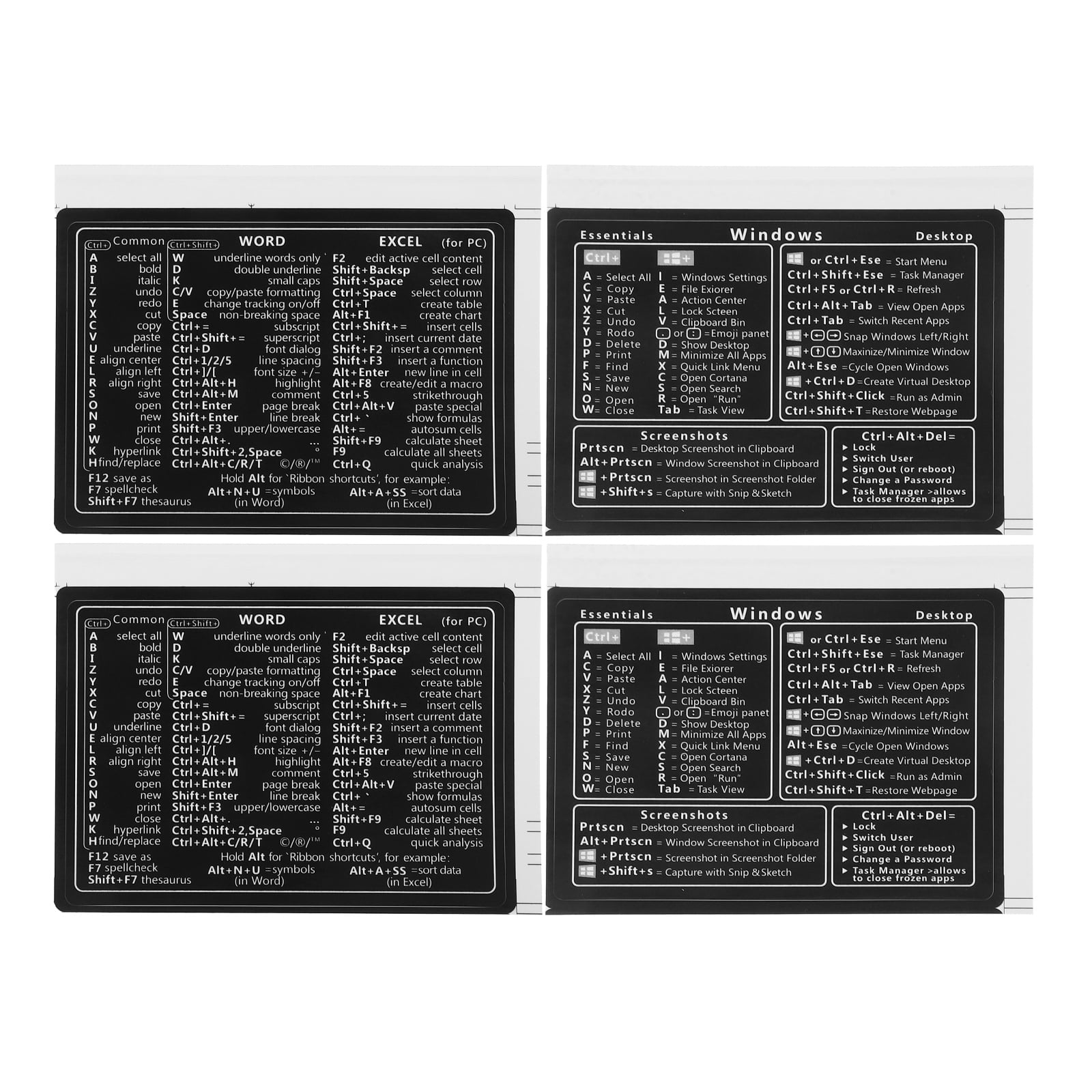 unbranded 4 Sheets of Computer Sheets Replaceable Laptop Stickers ...