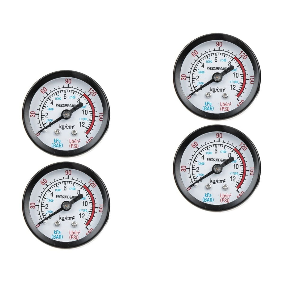 unbranded 4 pcs Air Compressor Pressure Gauge For Water Oil Liquid ...