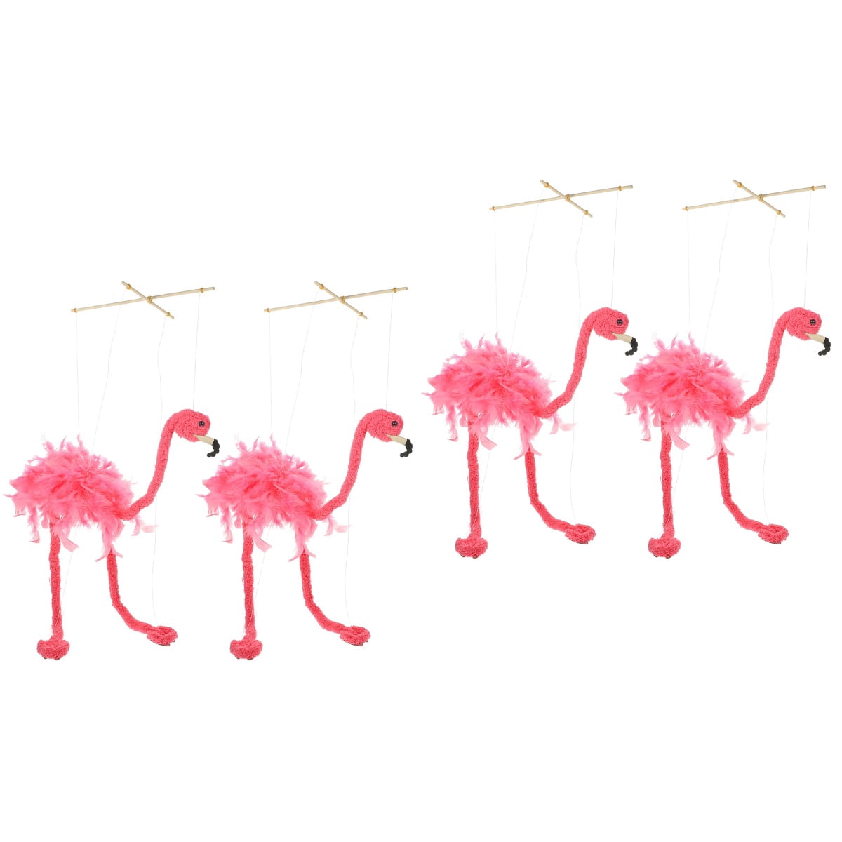 unbranded 4 pcs String Animal Puppet Marionette Flamingo Puppet Fluffy ...
