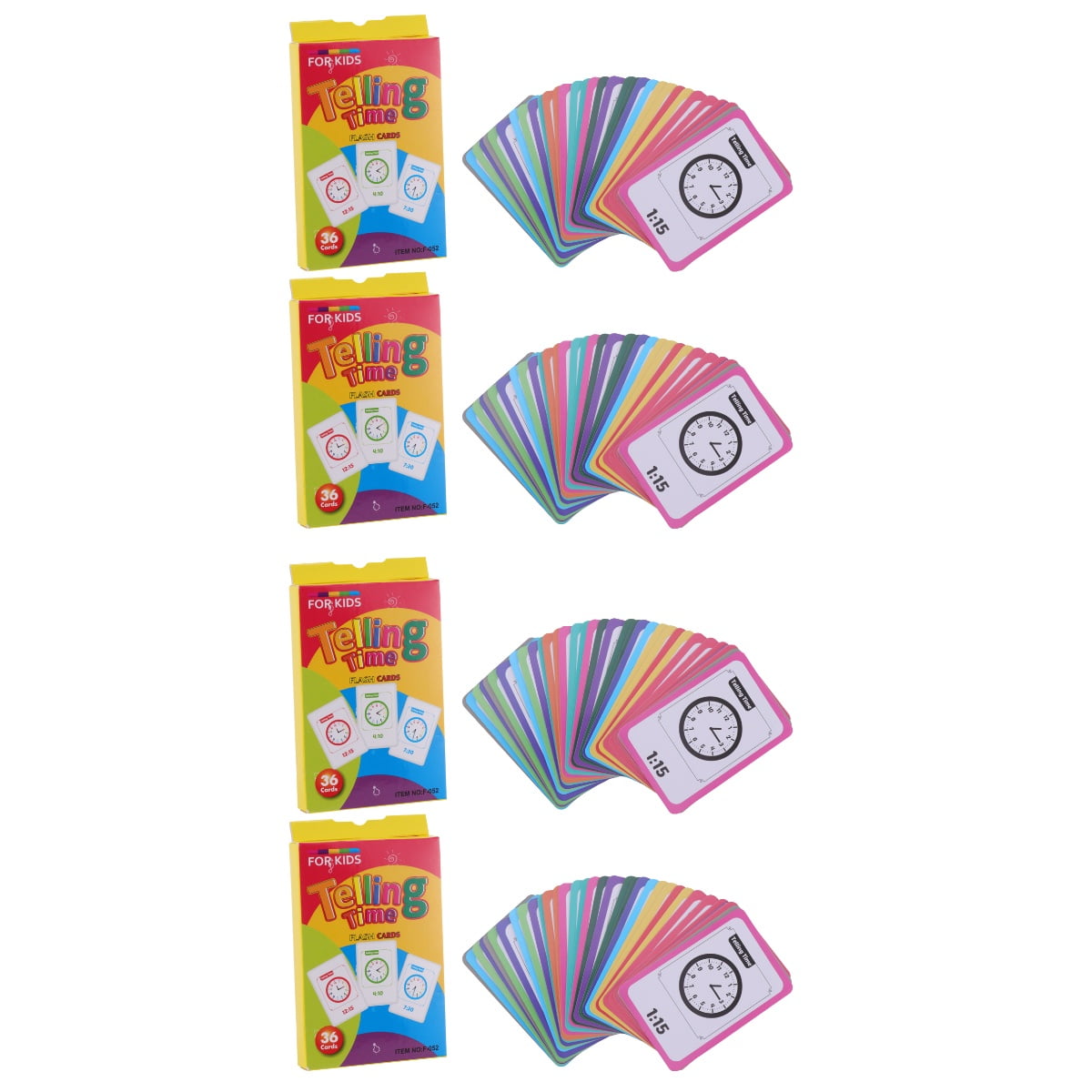 unbranded 4 pcs Telling Time Flash Cards Educational Board Game ...