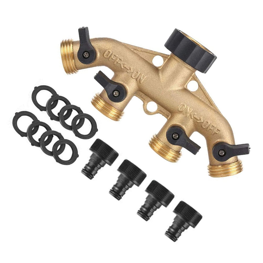 WHAMVOX Garden Hose Faucet Manifold with Brass Material and 3/4 inch ...