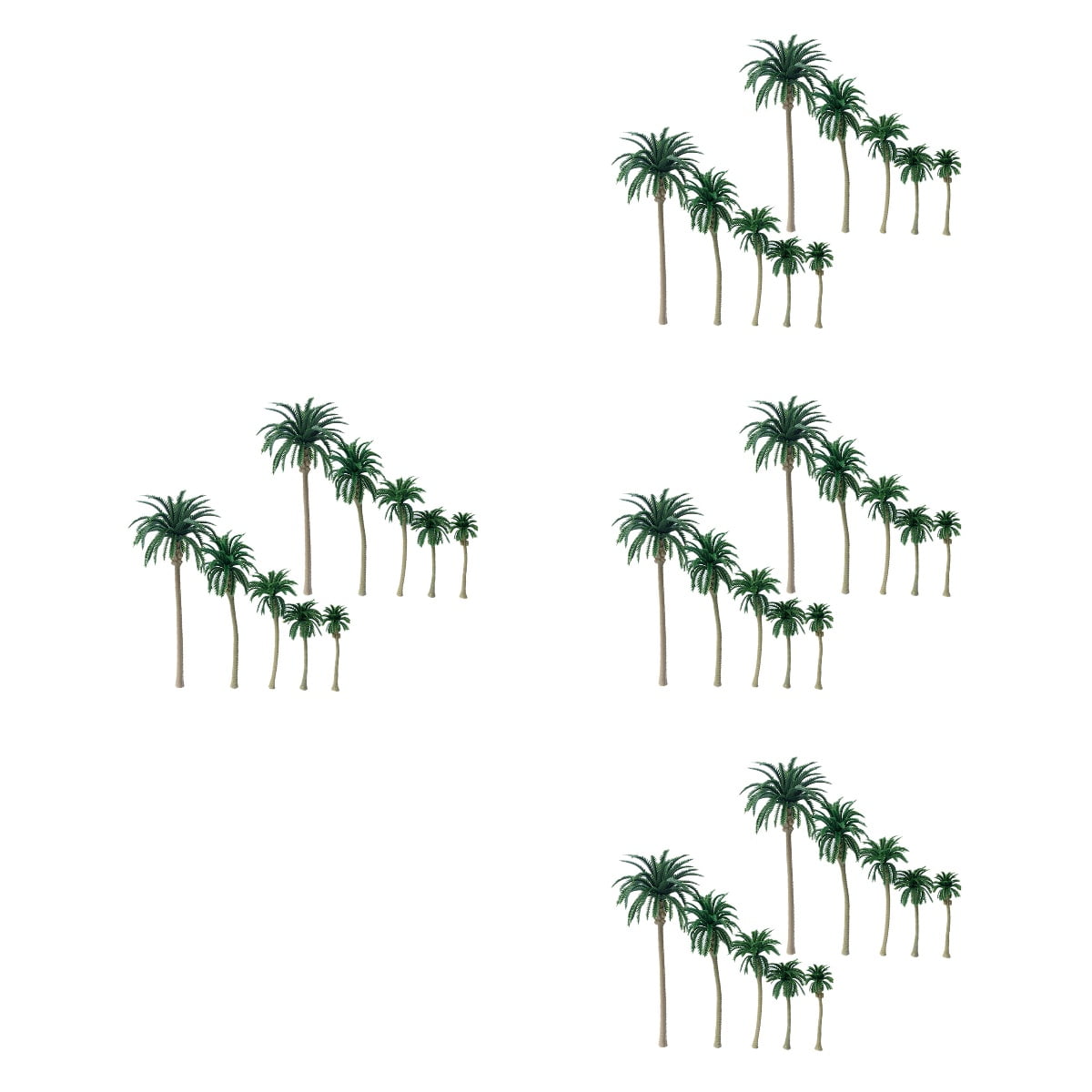 unbranded 40 PCS /Set Simulation Coconut Tree Model Plastic Mini Palm ...