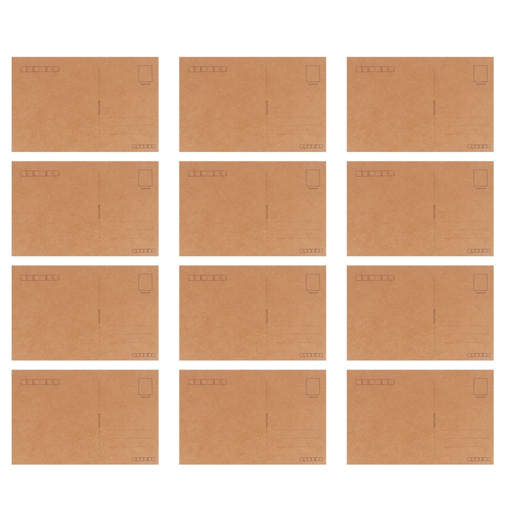DECORNIJIA Plain Postcards Rectangular 40Set Light Brown Kraft Paper ...