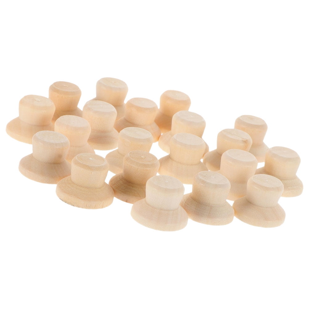 unbranded 40 Pcs Puppet Hat DIY Blank Peg Dolls Men Cap Bulk Toy Hats ...