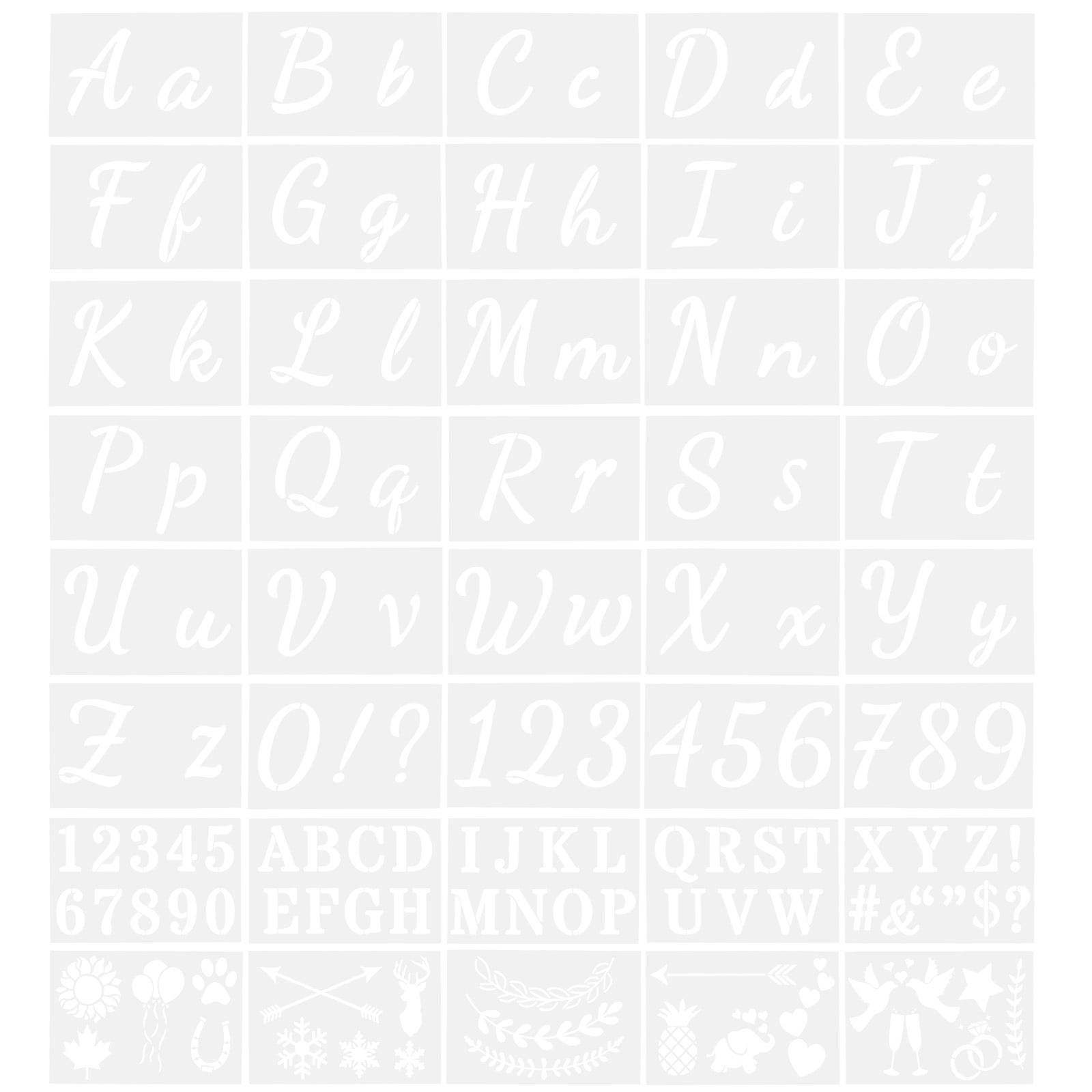 unbranded 40 Sheets Large Stencils Graph Paper Alphabet Painting ...