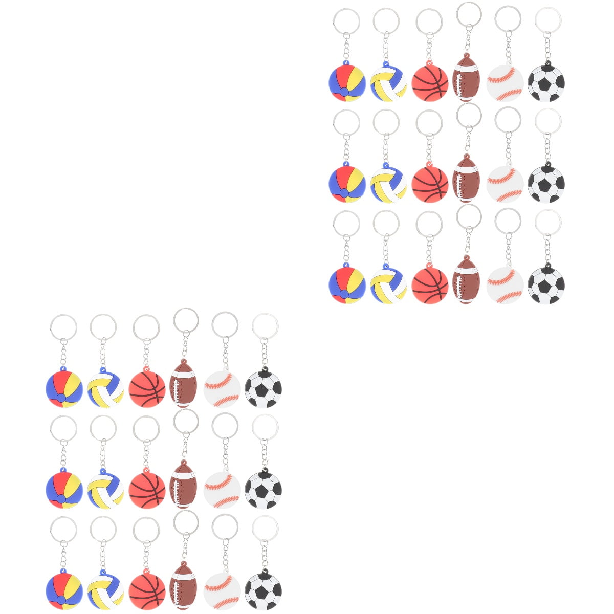 unbranded 40 pcs Sports Ball Key Rings Soccer Football Basketball ...