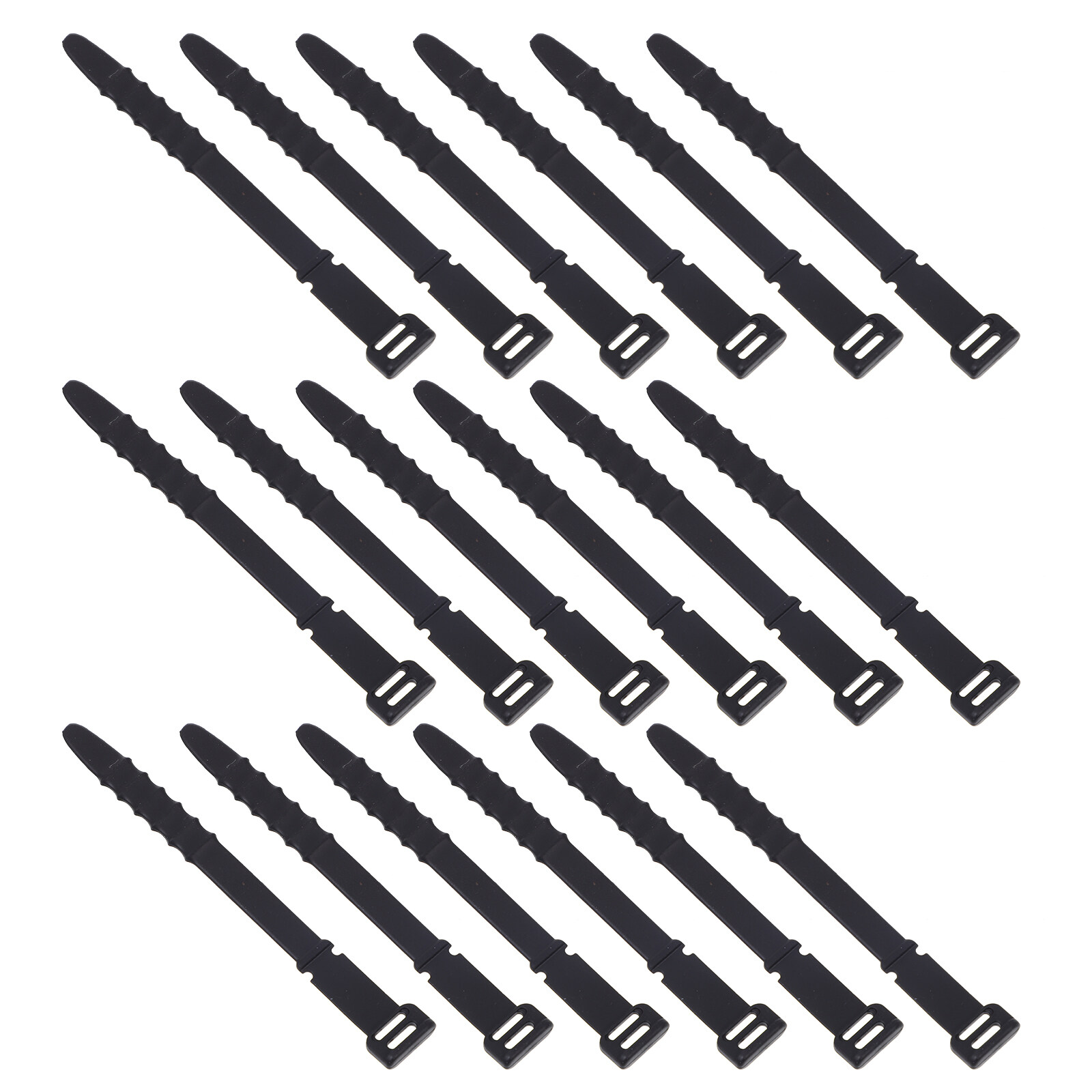 unbranded 40PCS Silicone Cable Strap Fish Bone Shape Cable Tie Keeper ...