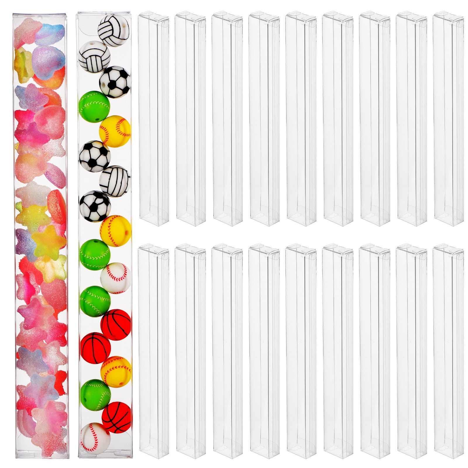 unbranded 45 Pcs Pretzel Rod Treat Boxes Individual Gumball Transparent ...