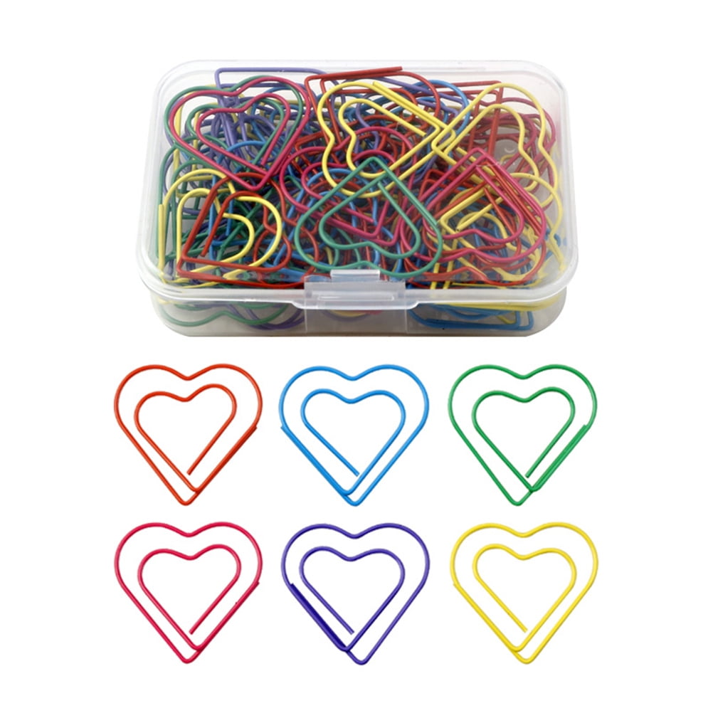 unbranded 48 Pcs Love Paper Clip Bulldog Clips Pastel Cubicle Bookmarks ...