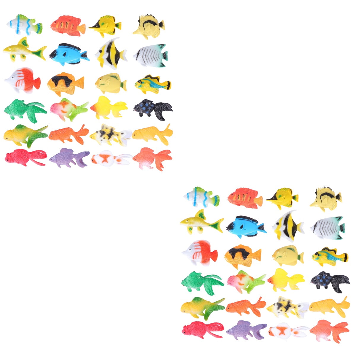 unbranded 48 pcs Fish Models Simulation Marine Organism Toy Preschool ...