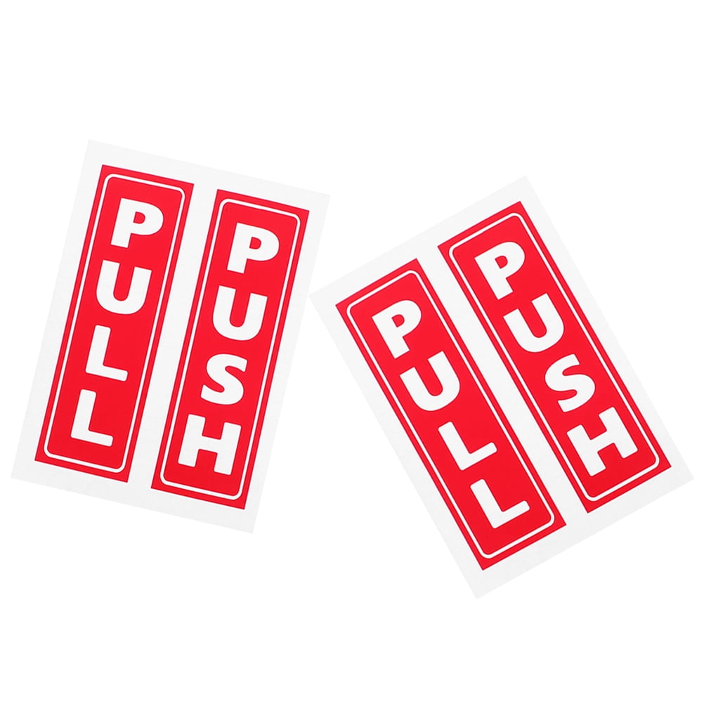 Worgeous Push Pull Door Stickers Self Adhesive Signs for Business Doors ...
