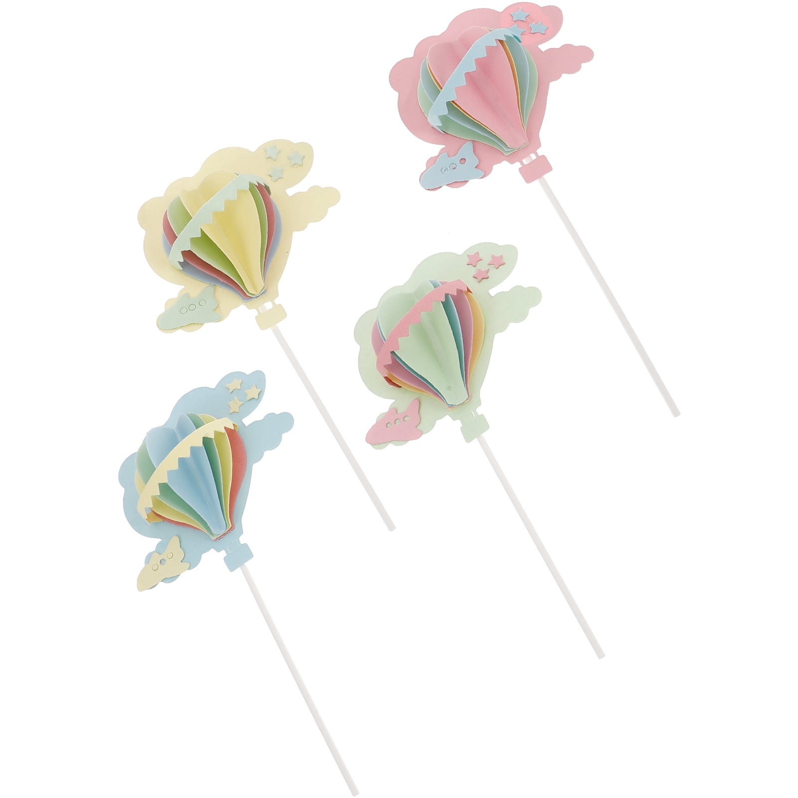 4pcs 3D Clouds and Hot Air Balloons Cake Topper Party Decorations for ...