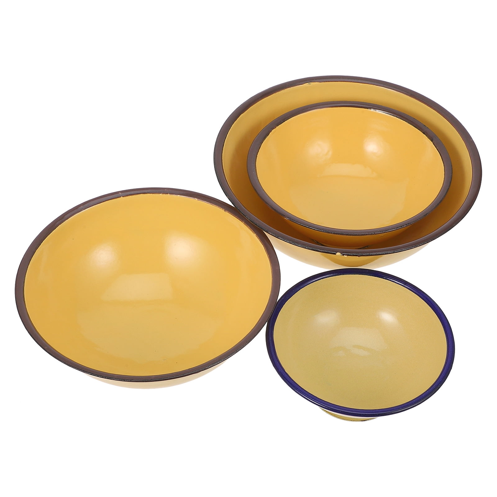 unbranded 4pcs Enamel Basin Enamelware Mixing Bowl Vintage Washing ...
