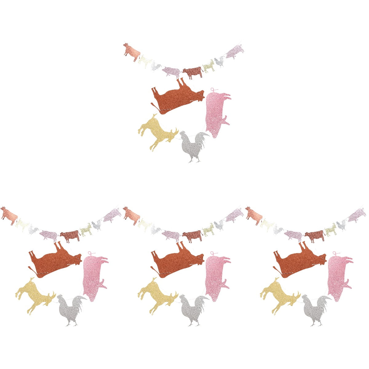 unbranded 4pcs Farm Animal Banner Farm Birthday Party Hanging Decor ...