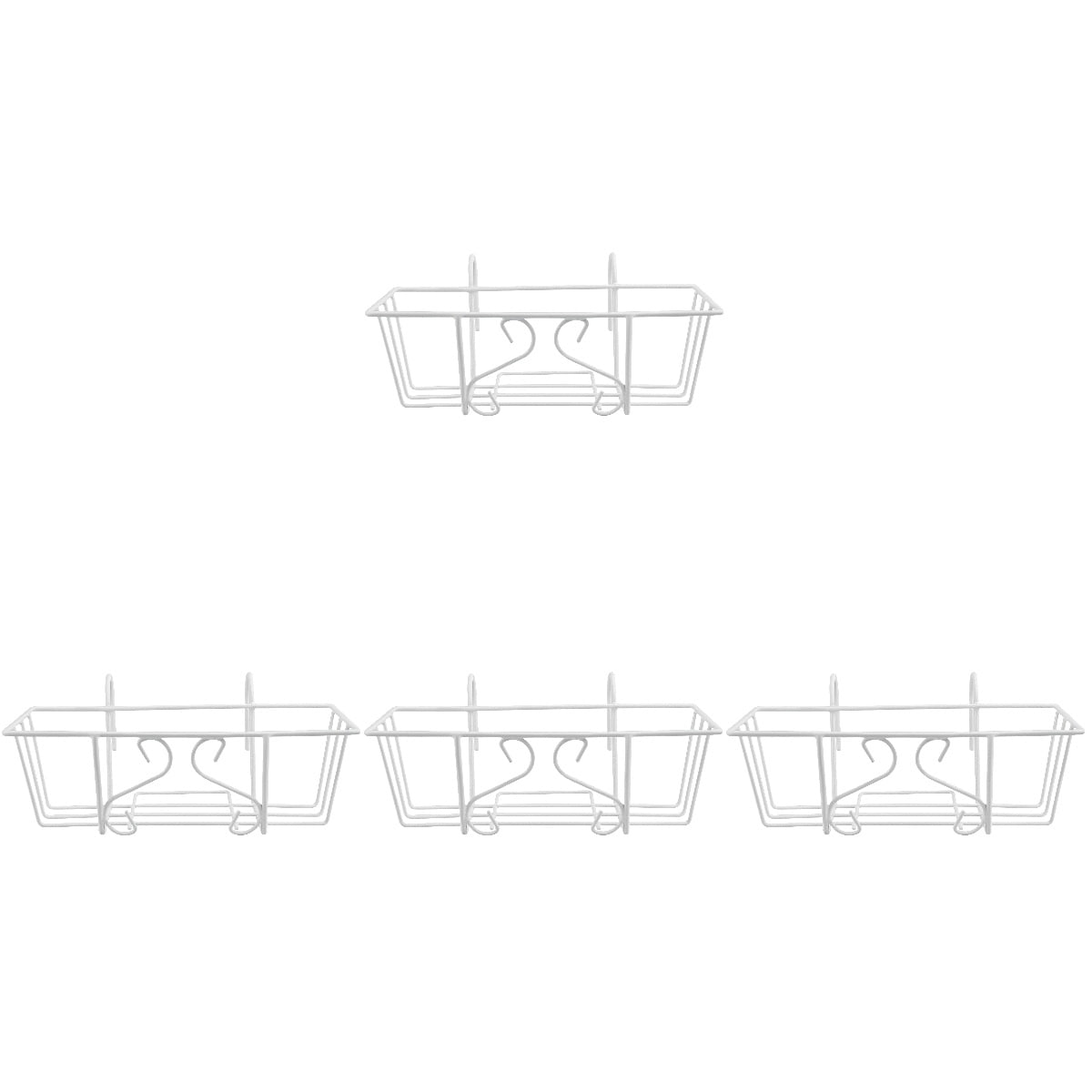 unbranded 4pcs Hanging Flower Pot Rack Railing Planter Hanging White ...